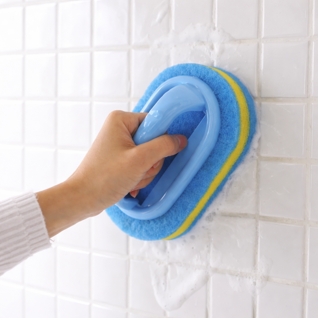 Bathroom & Kitchen Cleaning Sponge Brush – Non-Scratch Scrubber for ...